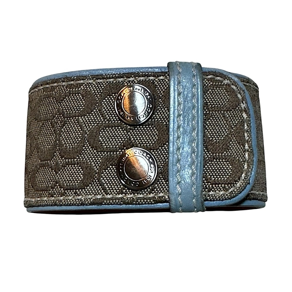 Rare Vintage Coach Signature Canvas Leather Snap Cuff… - Gem